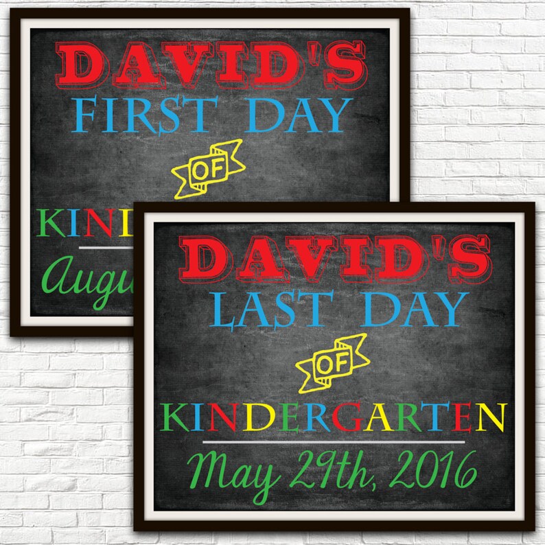 Custom First and Last Day of Kindergarten Signs Last Day of | Etsy