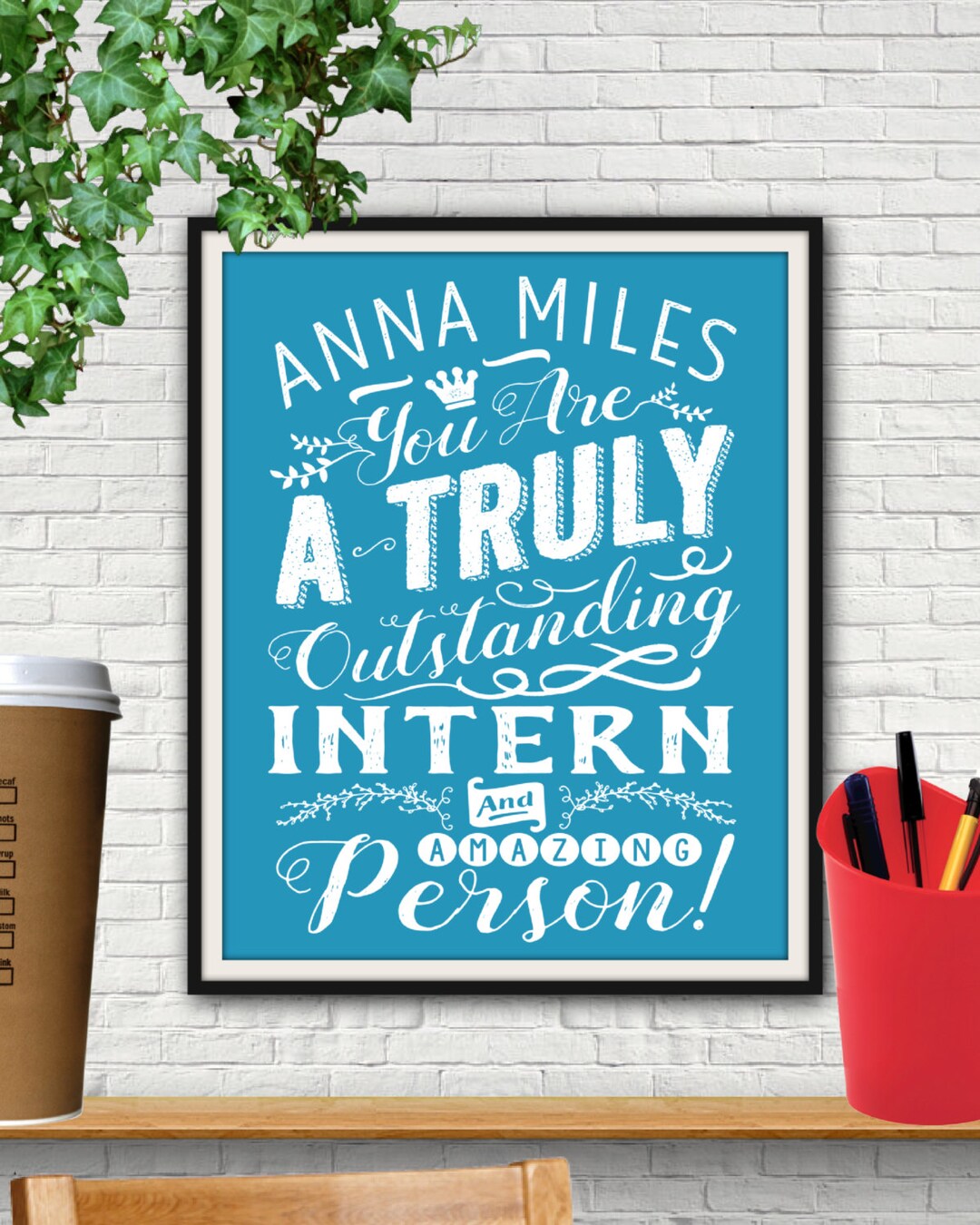 Personalized Outstanding Intern Print, Internship, Intern, Corporate ...
