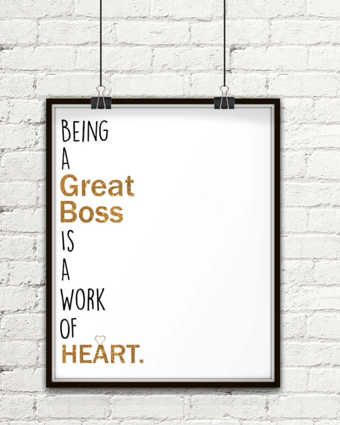 Being A Great Boss is A Work of Heart, Gift for Boss, Boss Gift, Gifts ...
