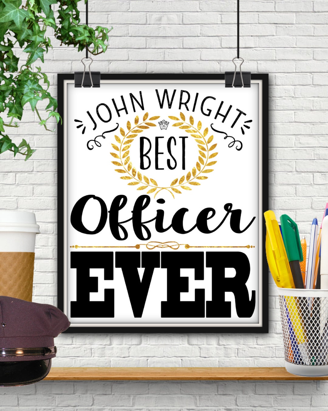 Personalized Best Officer Ever Print, Police Officer Gifts, Police ...