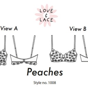 Balcony Bra Pattern 30A-36G Peaches Bra Instant PDF - Etsy