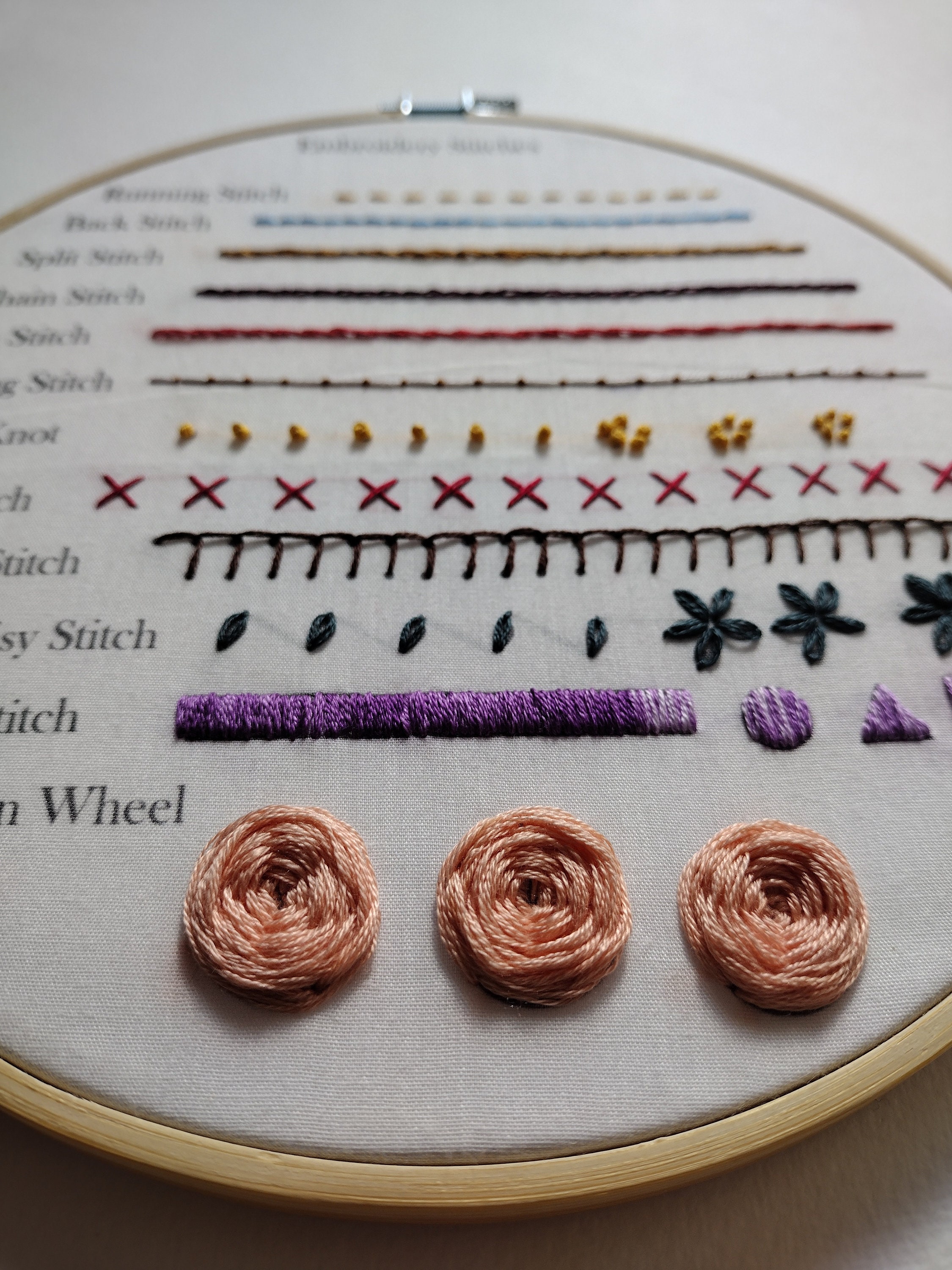 Embroidery Basic Stitches Guide: Flower Pattern (PDF Pattern) - Etsy