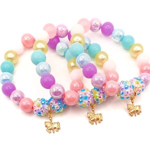 10 Pastel Carousel Bracelets Party Favors, Gold Birthday Gifts - Etsy