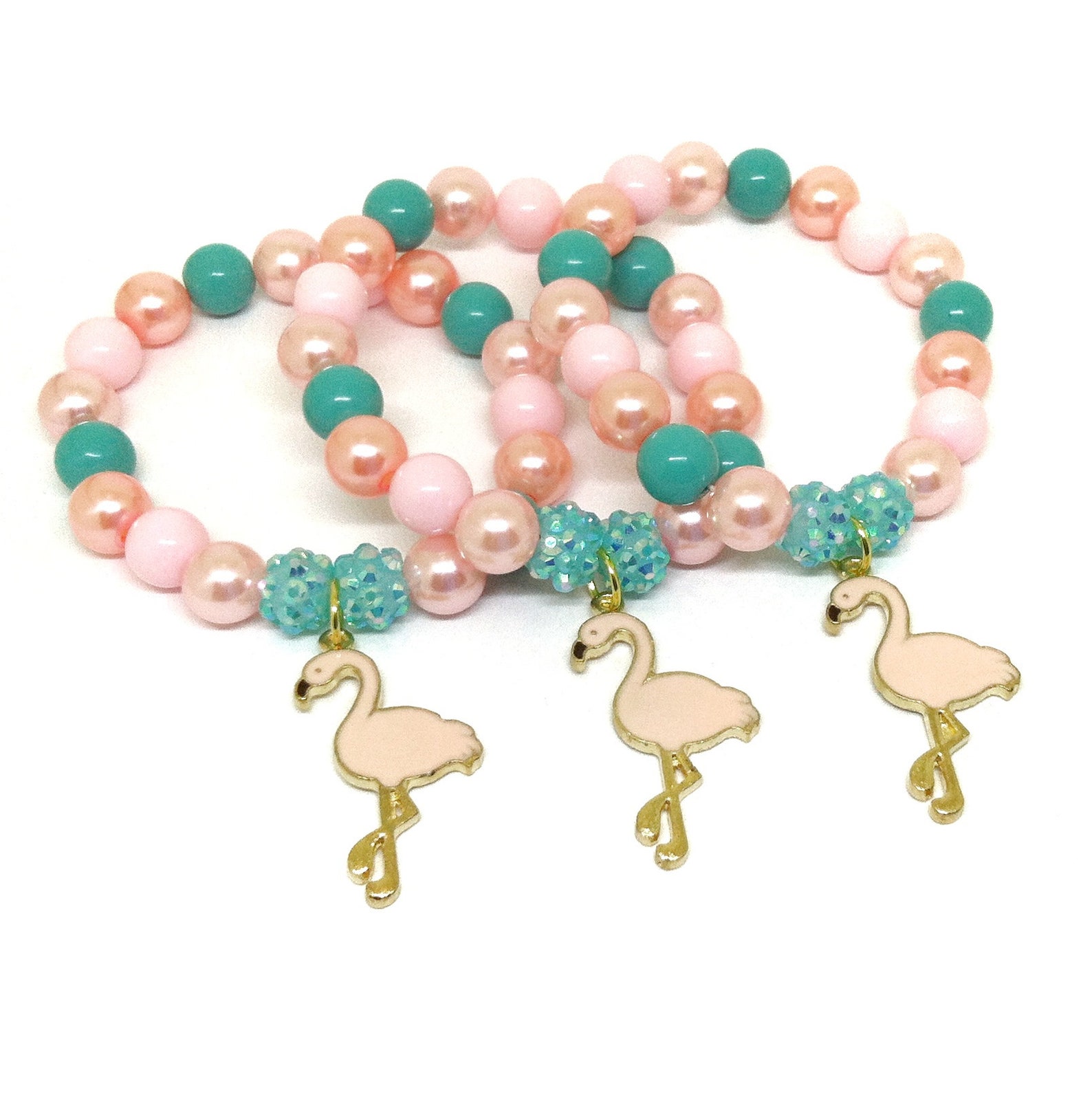 Pink Flamingo Bracelets Party Favors Girls Birthday Gifts | Etsy