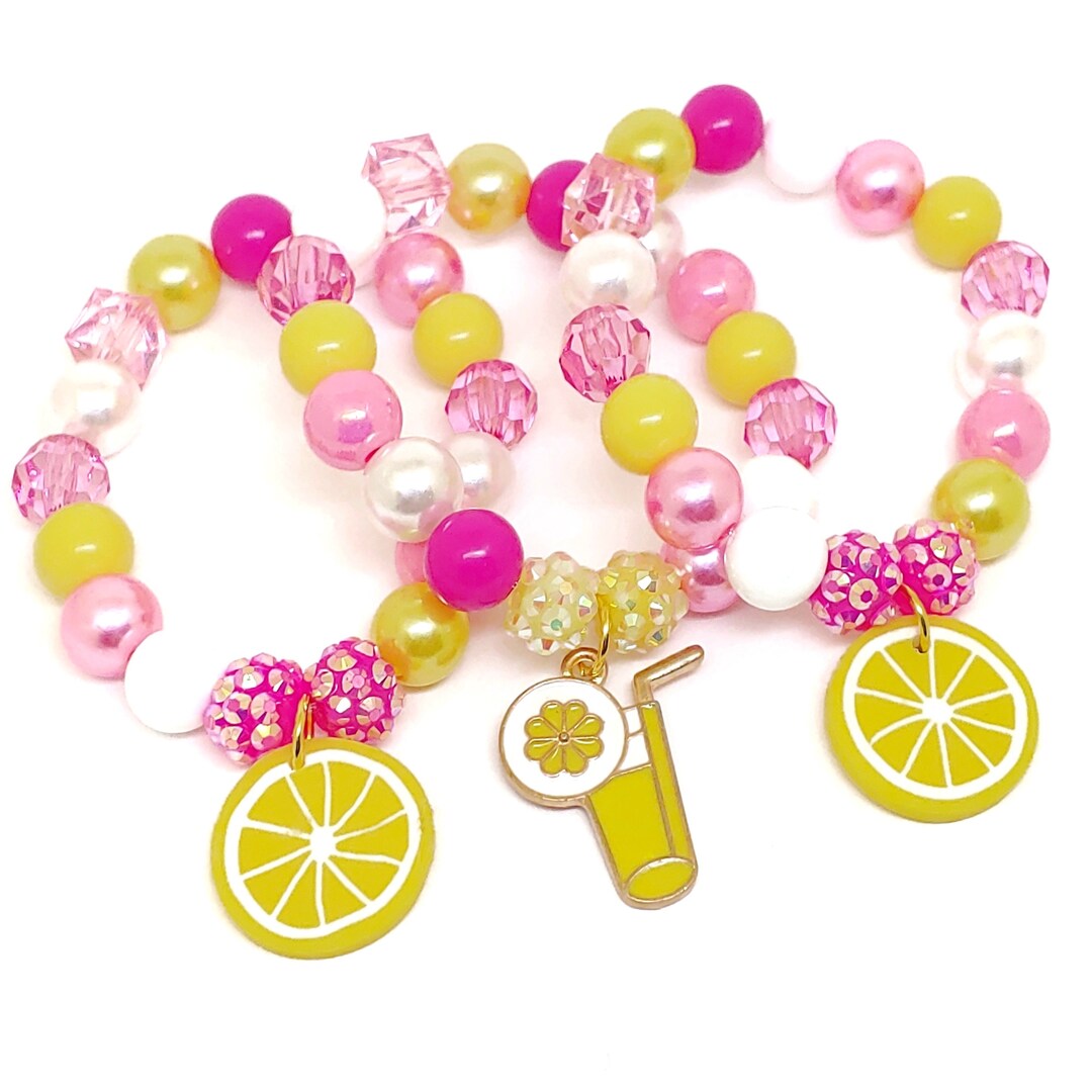 Lemonade Bracelets Party Favors Girls Summer Birthday - Etsy