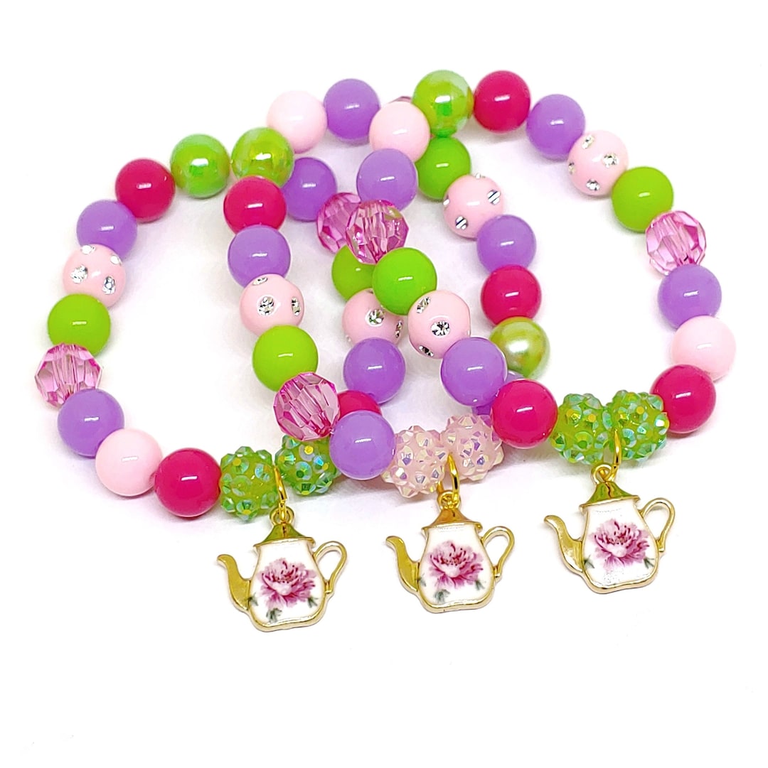 Girls Tea Party Birthday Bracelets Party Favors - Etsy
