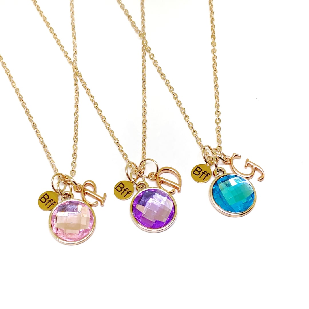 Personalized Best Friend Necklaces, 2 3 4 5 Rose Gold Friendship ...