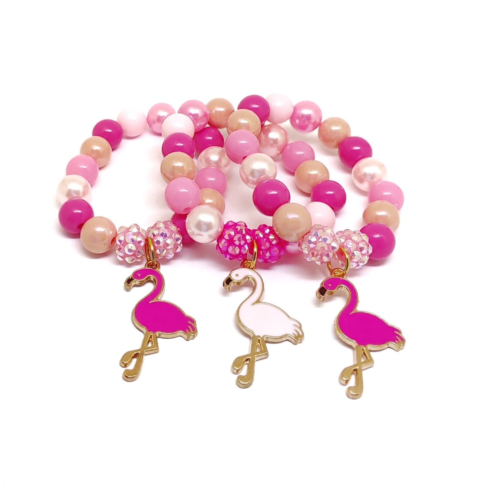 Pink Flamingo Bracelets Party Favors Flamingle Birthday - Etsy
