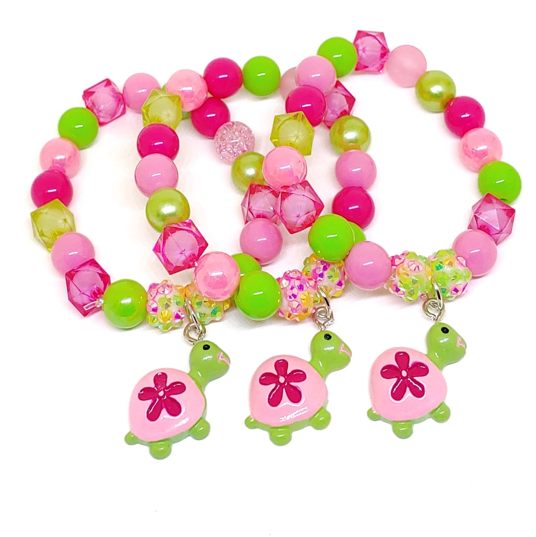 Turtle Bracelets Party Favors Girls Pink Turtle Birthday - Etsy