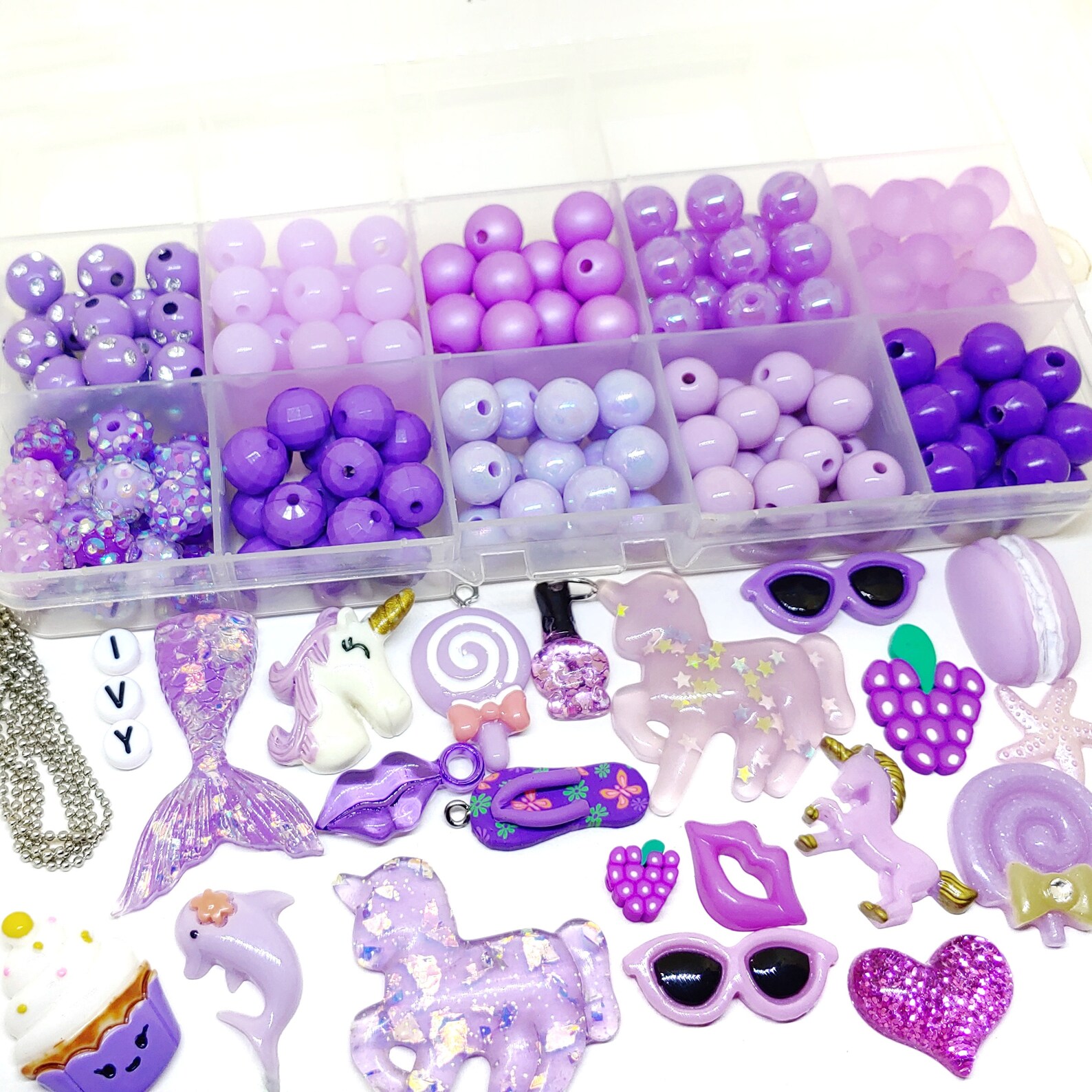 Pink Jewelry Kits Girls Craft Container With 10 Charms | Etsy