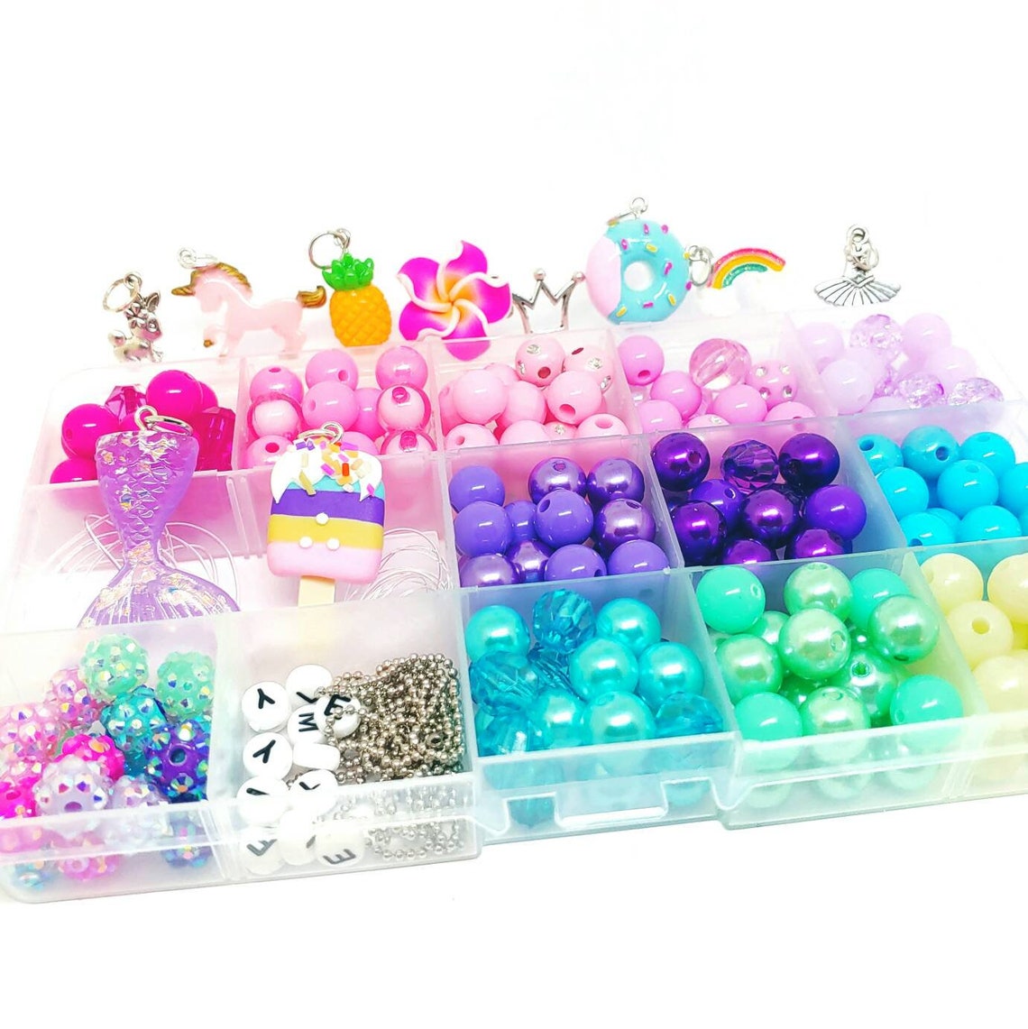 Personalized Rainbow Craft Kits Bead Box Girls Easy Bracelets | Etsy