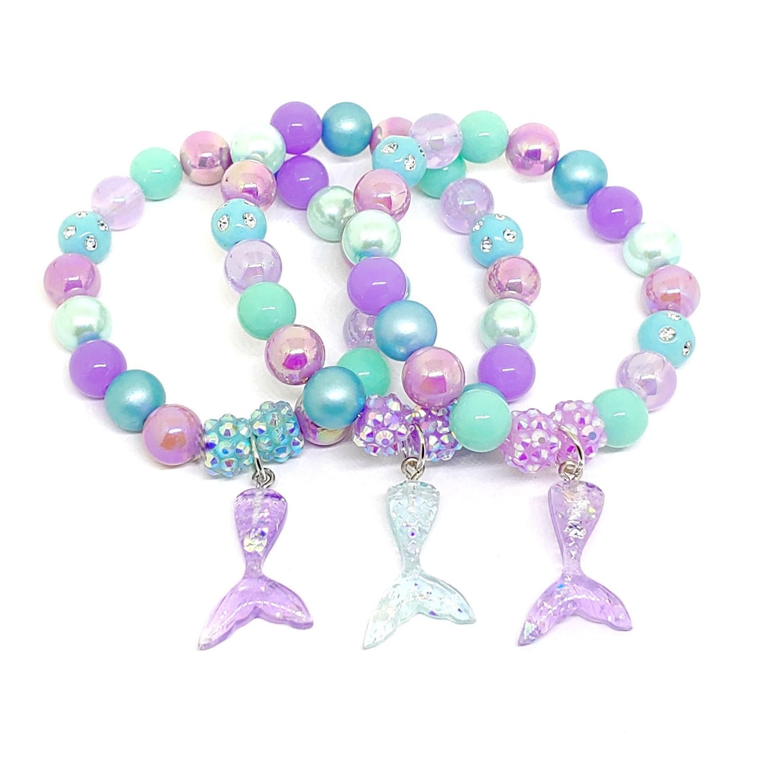Mermaid Bracelets Party Favors - Girls Mermaid Tail Birthday Supplies ...