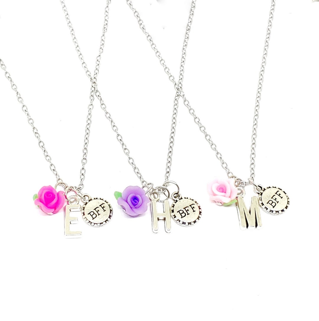 Personalized Best Friend Necklaces, 2 3 4 5 Flower Friendship Necklaces ...