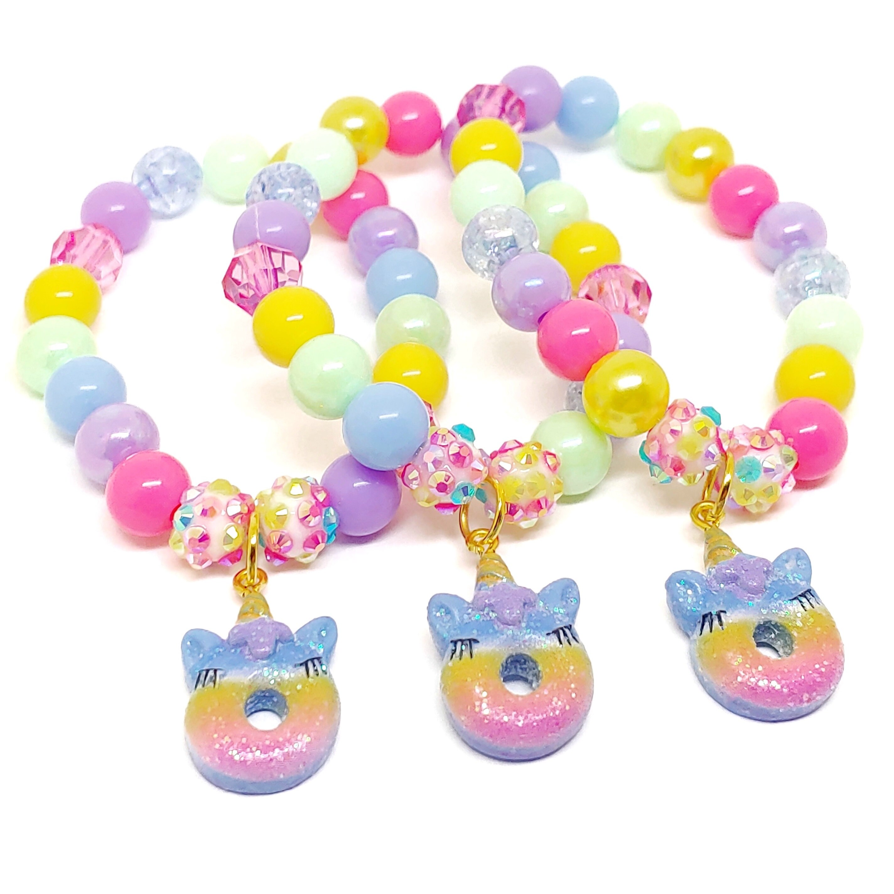 Unicorn Donut Bracelets Party Favors, Girls Rainbow Birthday - Etsy