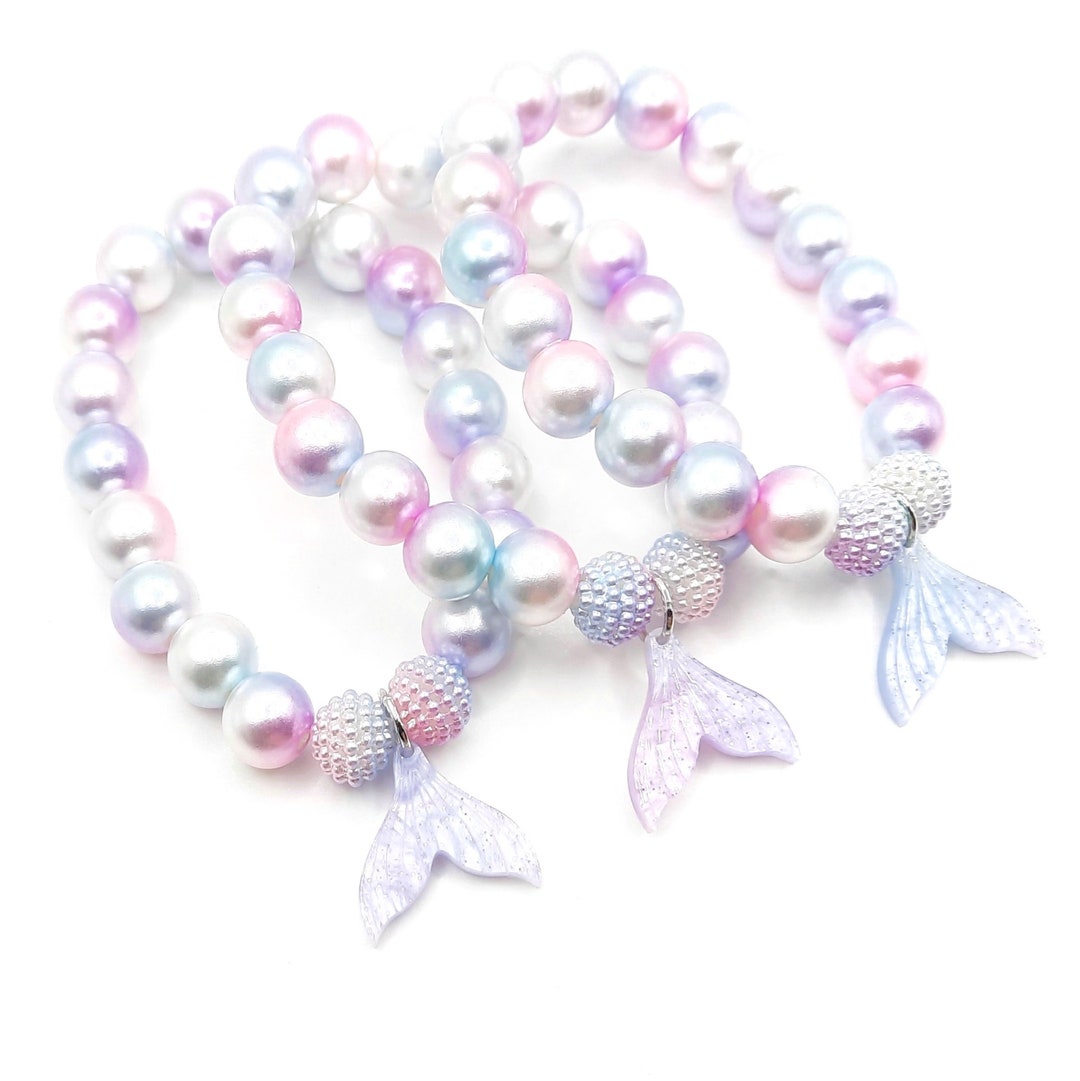 Pastel Mermaid Tail Bracelets Party Favors in Organza Bags - Etsy