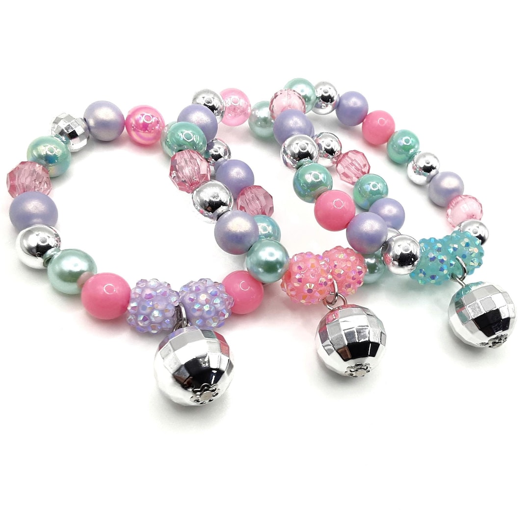 Girls Disco Ball Bracelets Party Favors Pastel 70's Birthday - Etsy