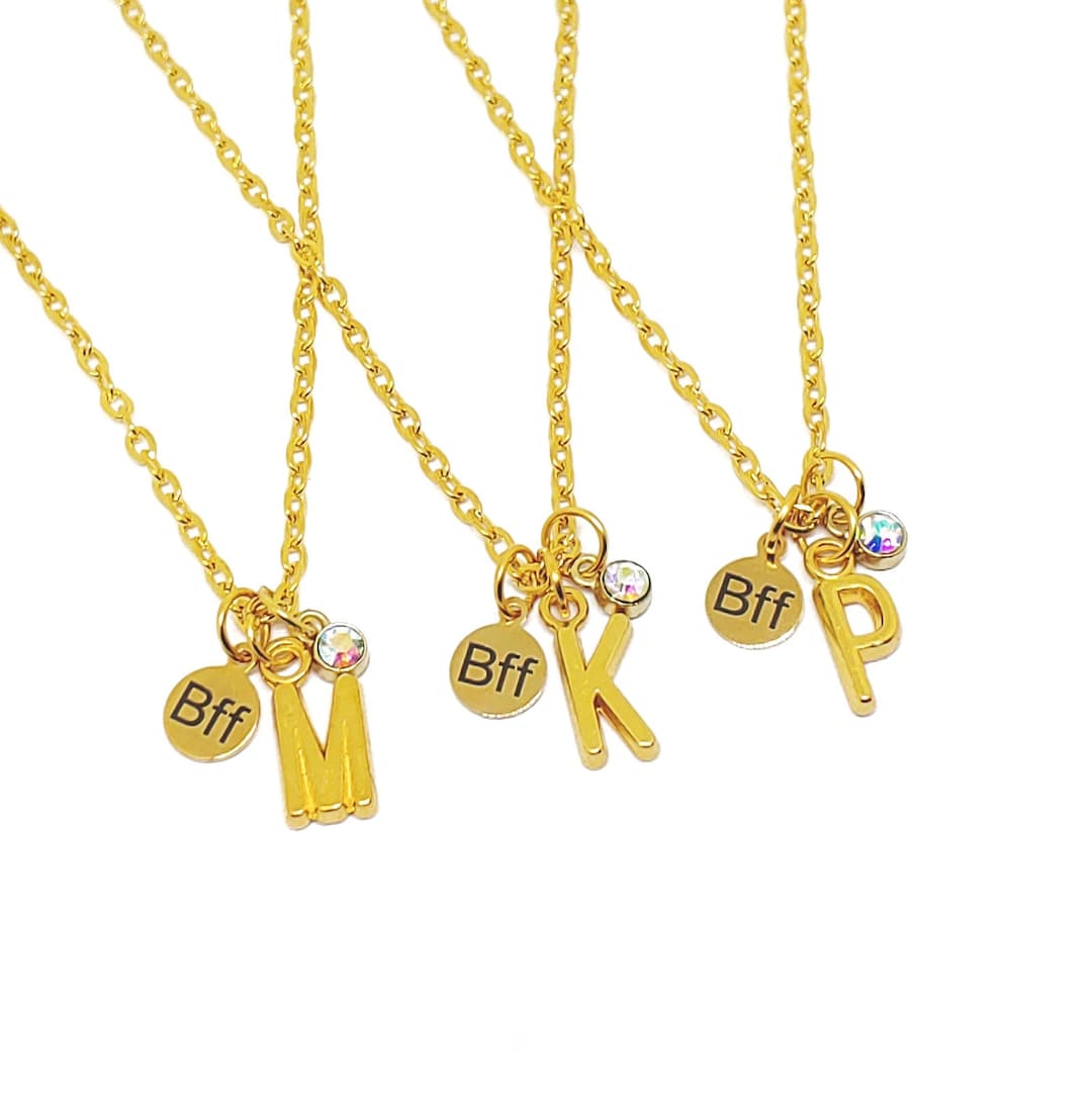 Personalized Best Friend Necklaces, 2 3 4 5 Gold Friendship Necklaces ...