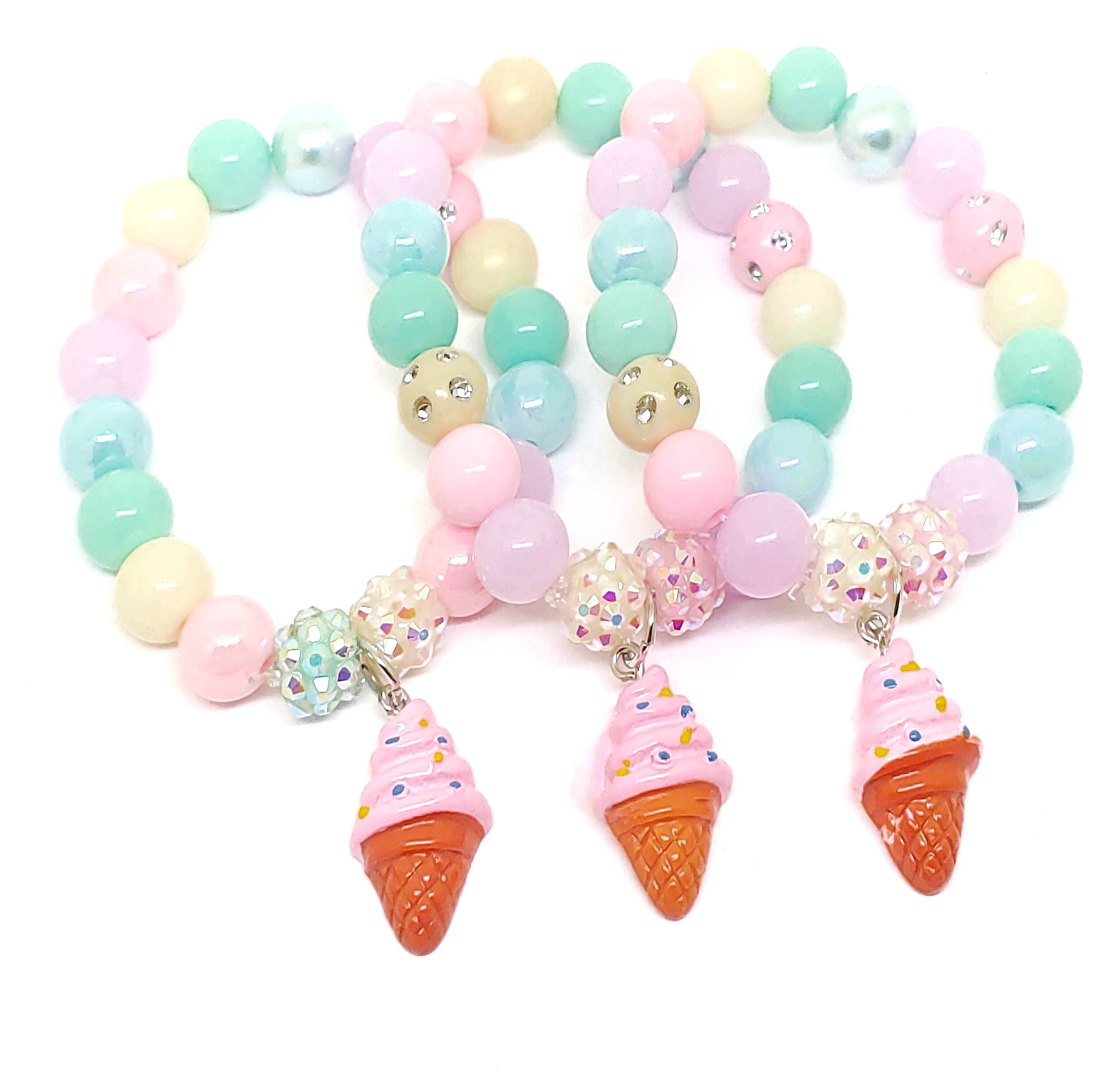 Ice Cream Cone Bracelets Party Favors Girls Pastel Rainbow | Etsy