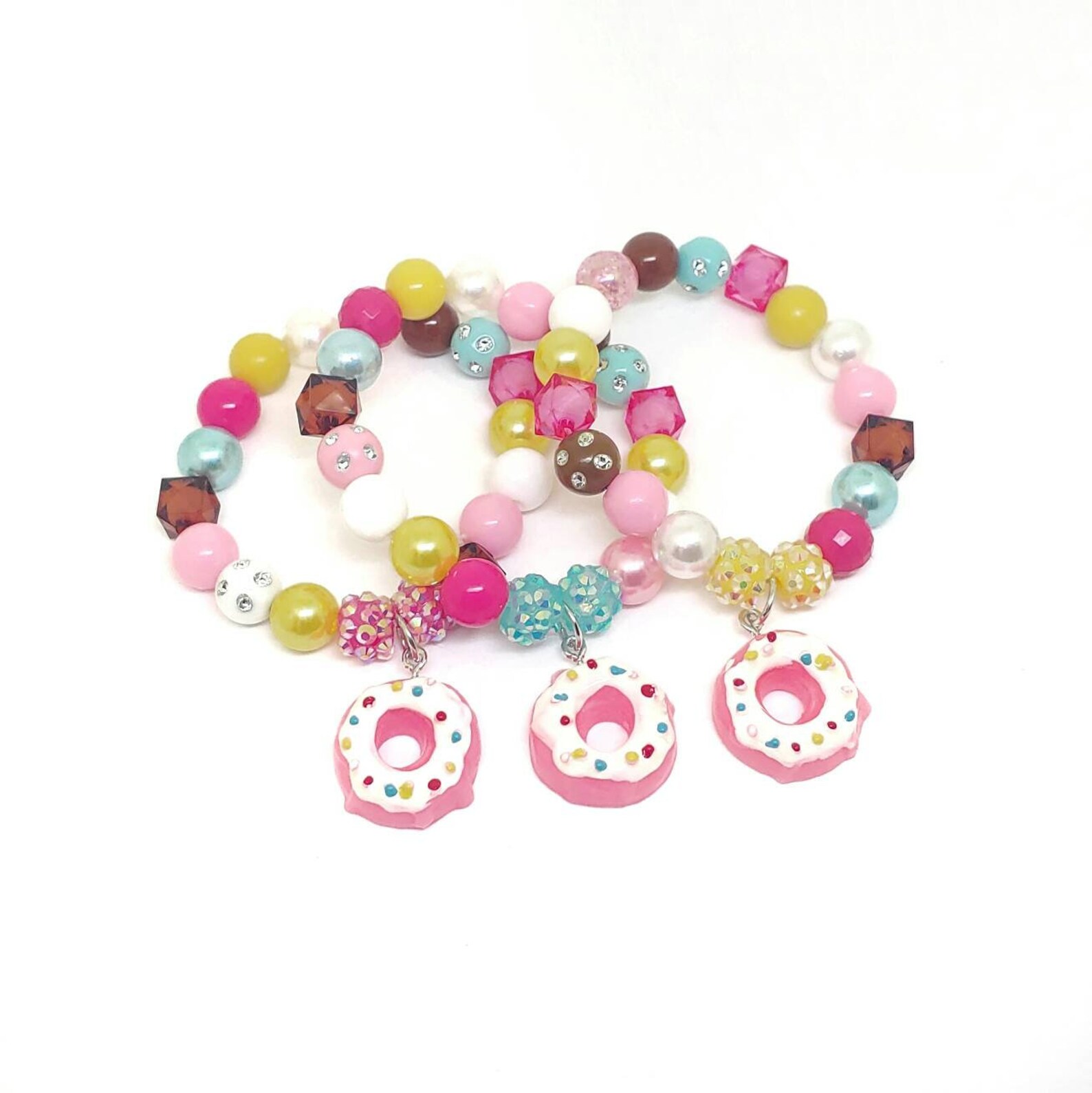 Donut Bracelets Party Favors Girls Donut Birthday Bracelets | Etsy