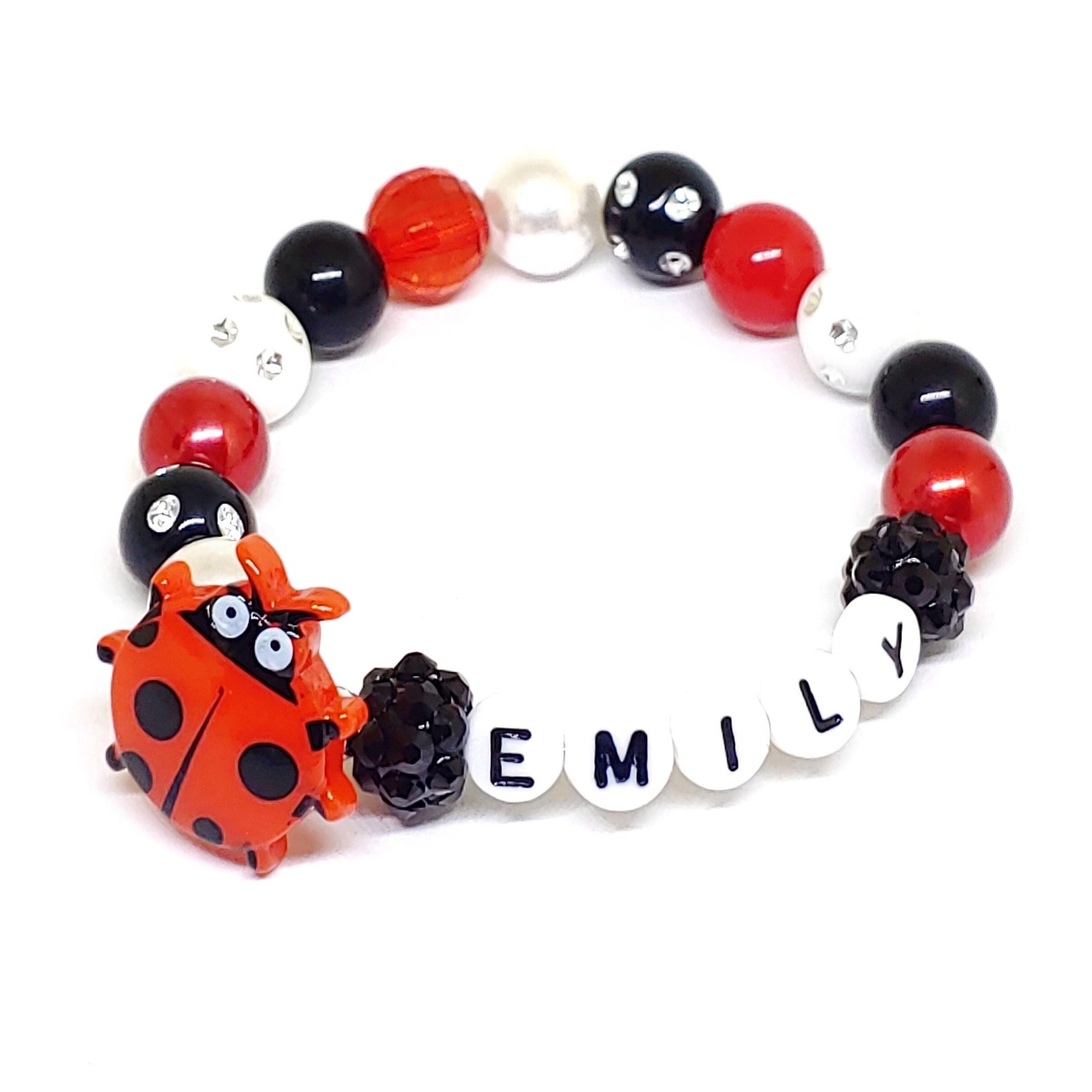 Ladybug Name Bracelet Personalized Girls Jewelry Gift - Etsy