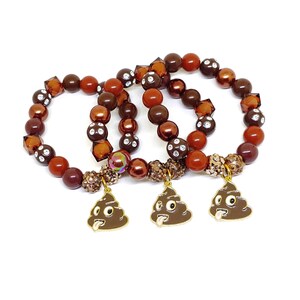 Poop Emoji Birthday Party Favors Bracelets Girls Brown Unicorn Poo ...