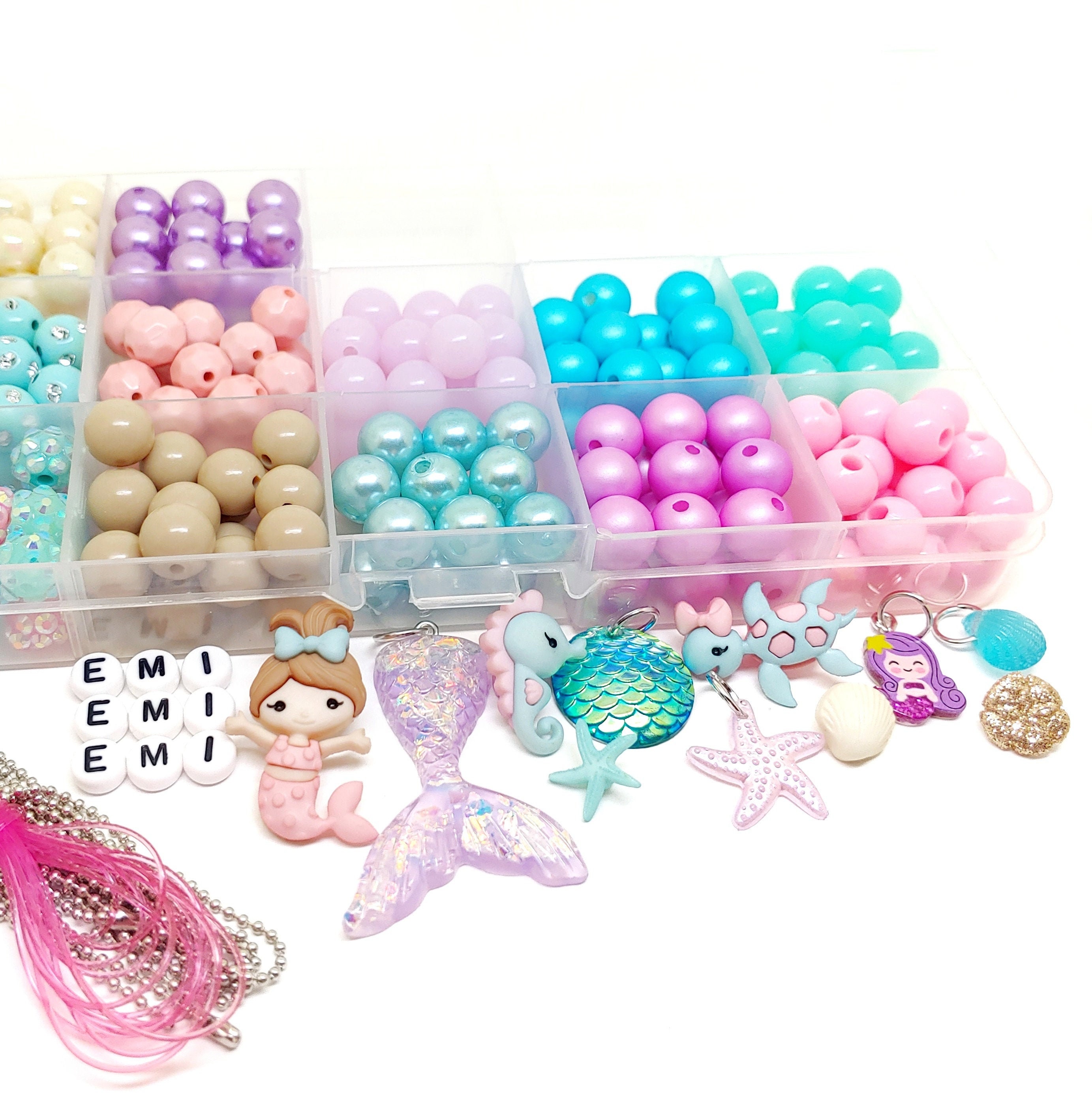 Personalized Mermaid Craft Kits Bead Box Girls Easy Nautical | Etsy