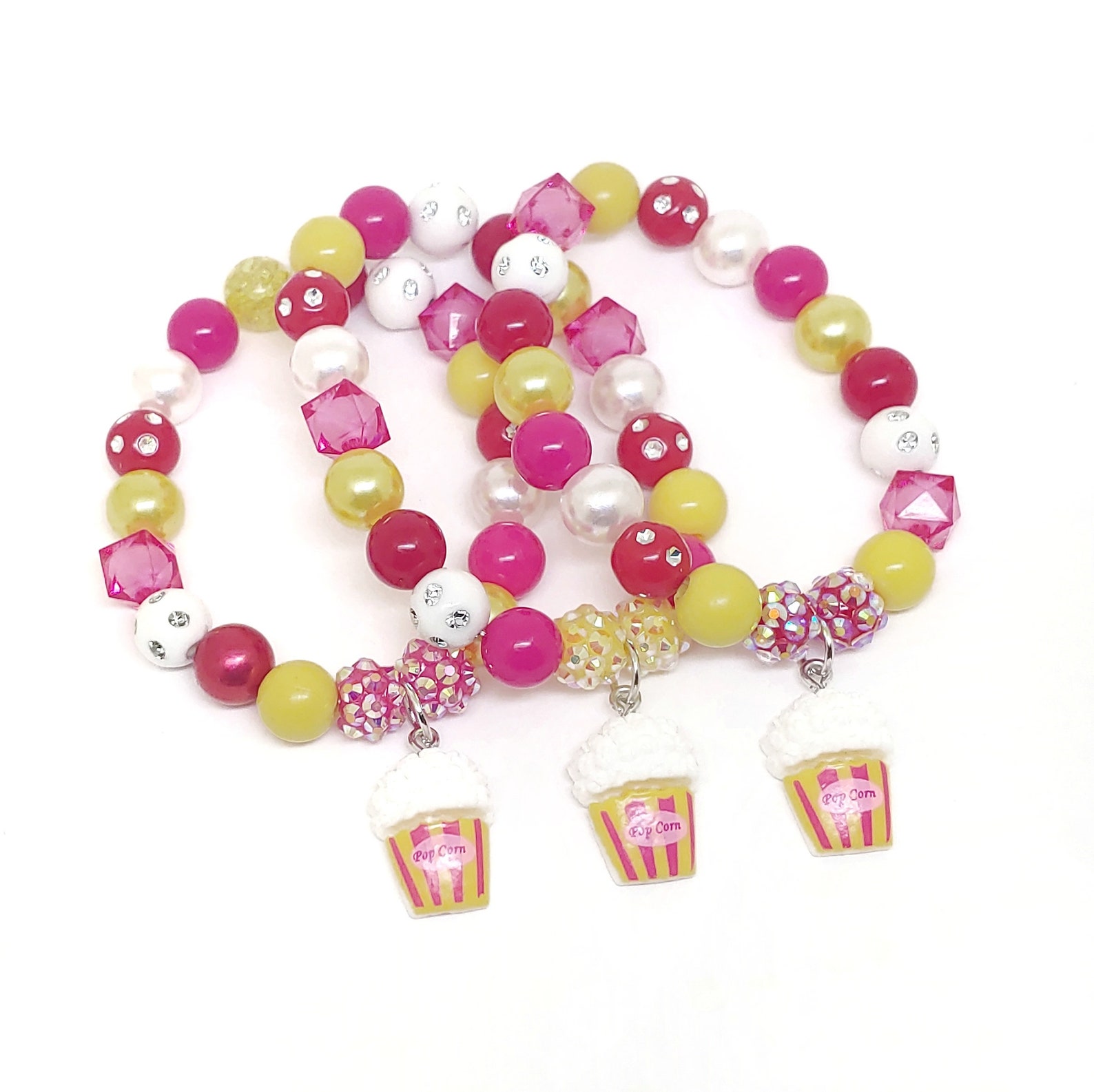Popcorn Bracelets Party Favors Girls Movie Cinema Birthday | Etsy