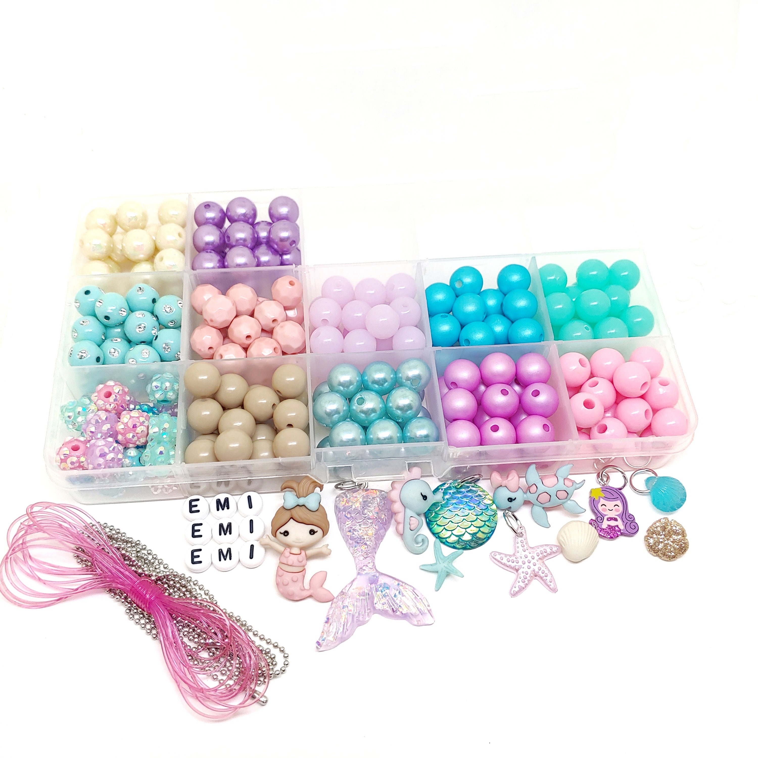 Personalized Mermaid Craft Kits Bead Box Girls Easy Nautical | Etsy