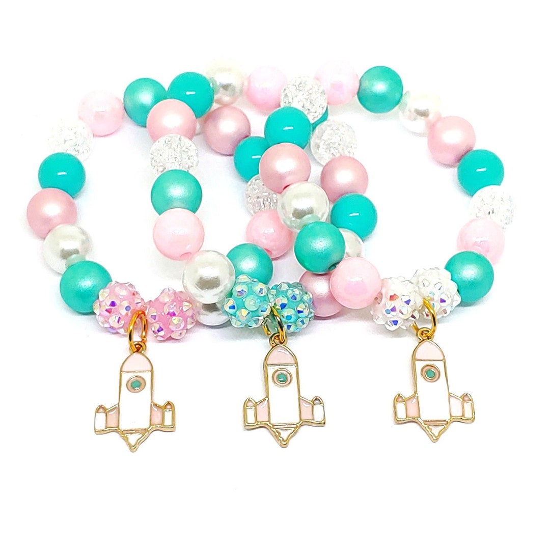 Space Ship Birthday Bracelets, Girls Rocket Party Favors - Etsy