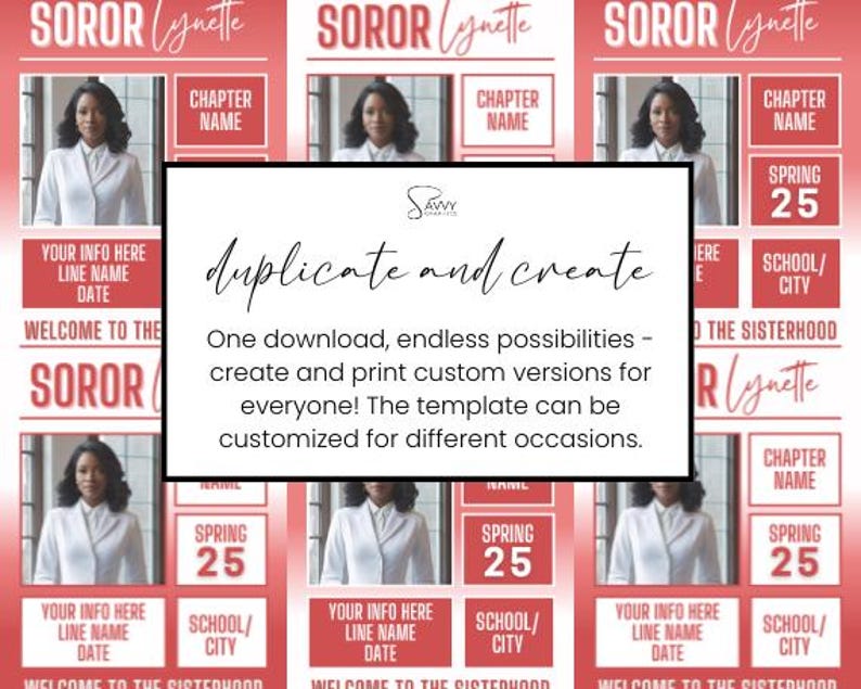 Sorority Photo Sign Template Canva, DIY, Digital Download, Editable ...