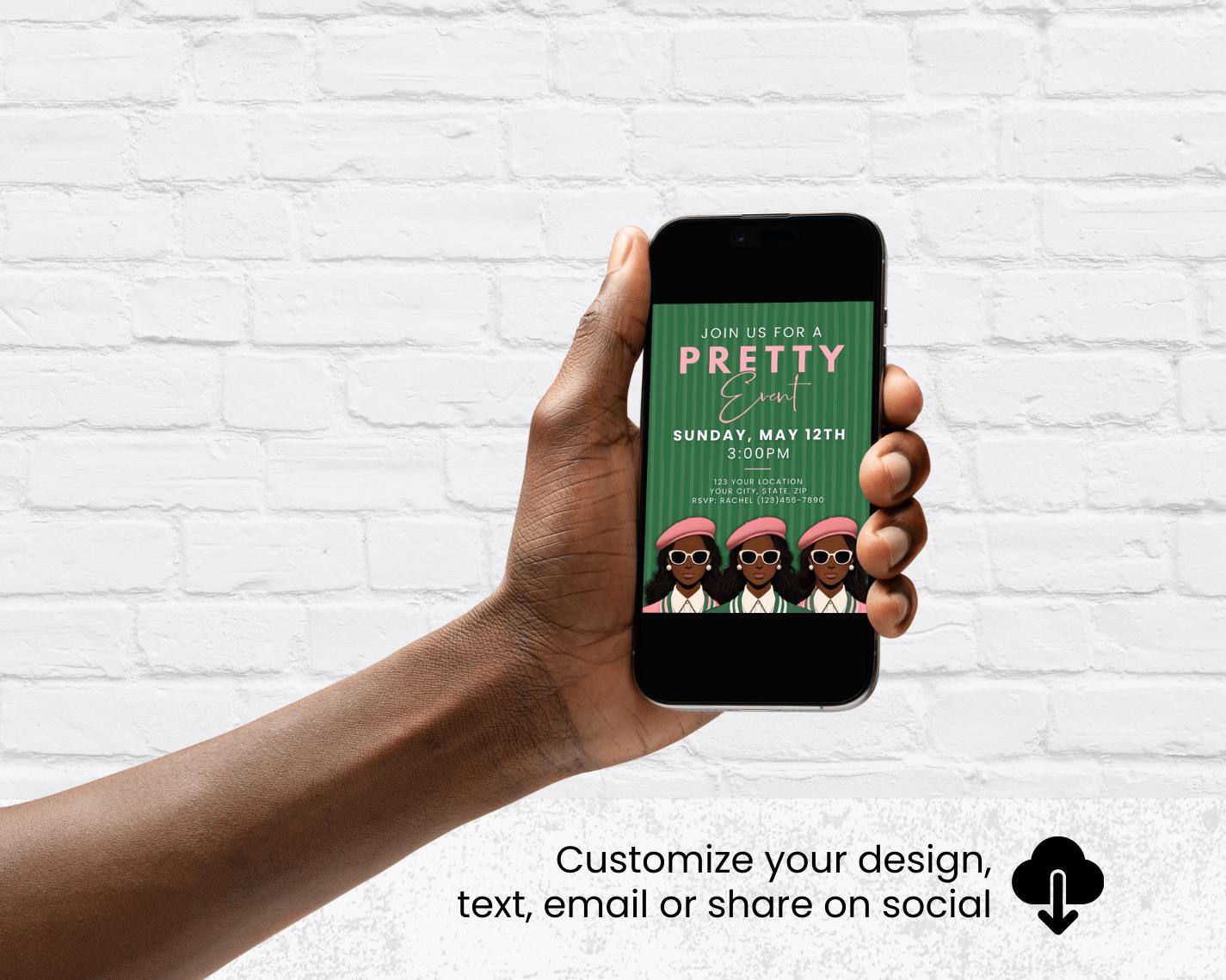 Editable Sorority Invitation Template, Canva Event Flyer, Digital ...