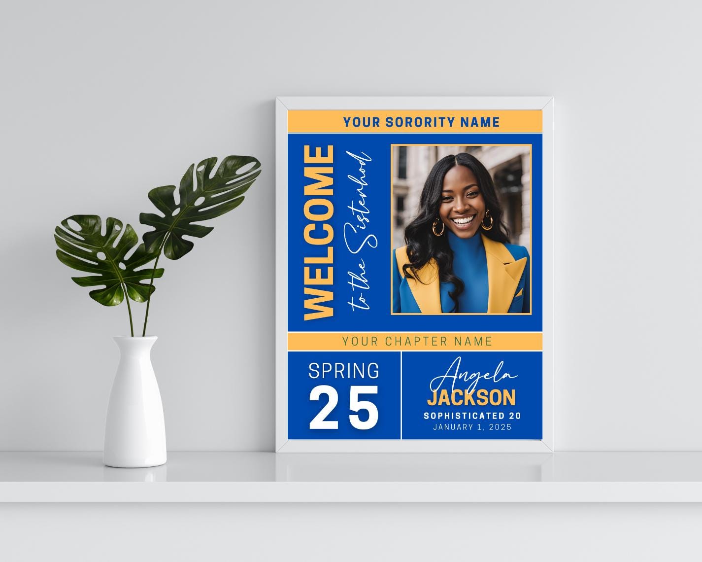 Sorority Sign, Canva Digital Download, 8.5x11, Editable Print, New ...