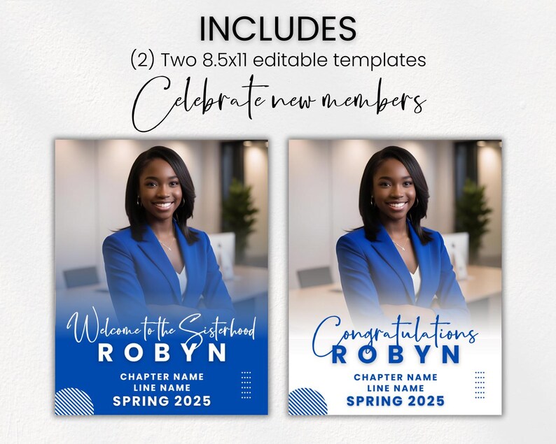 Sorority Sign, Canva Digital Download, 8.5x11, Editable Print, New ...