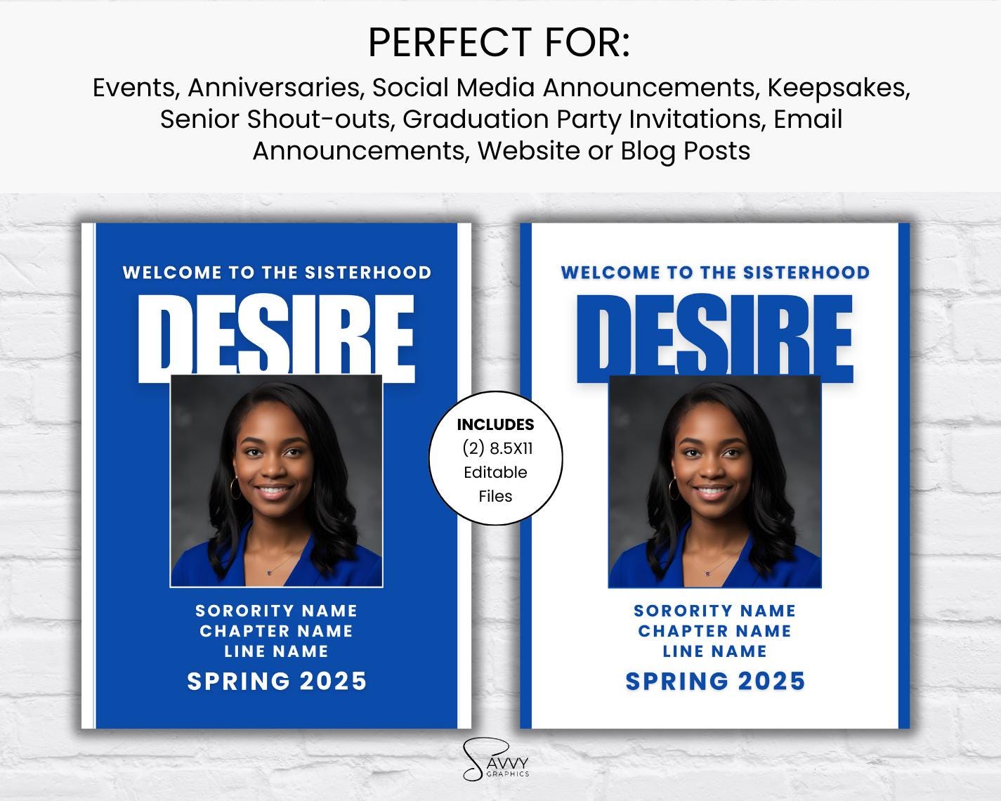 Sorority Sign, Canva Digital Download, 8.5x11, Editable Print, New ...