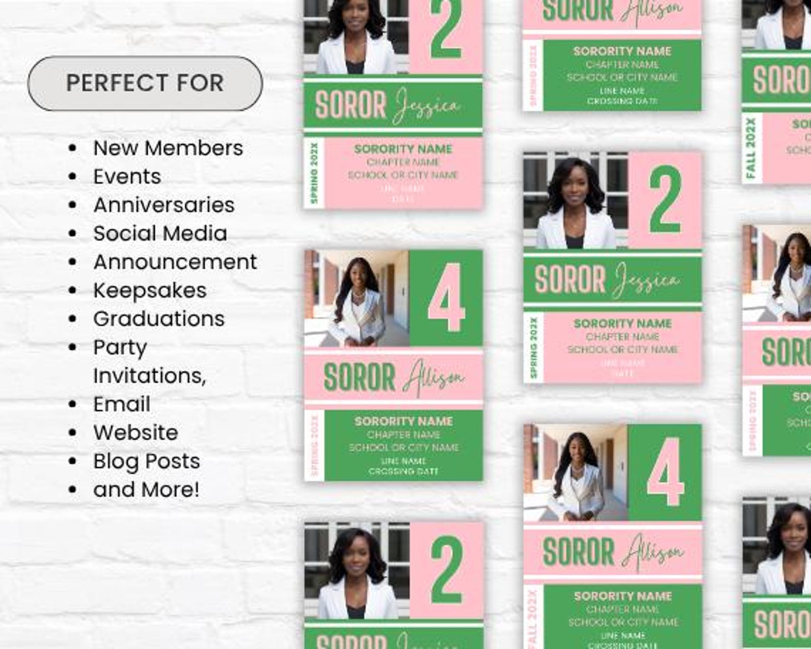 Sorority Photo Sign Template, Spring 26, Canva DIY, Digital Download ...