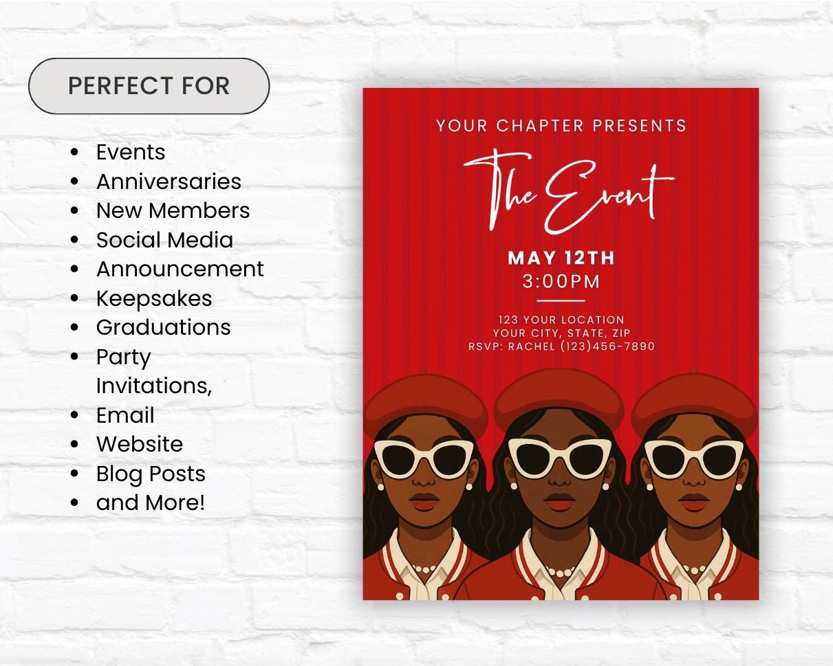 Sorority Invitation Template: Editable Event Flyer Delta Sigma Theta ...