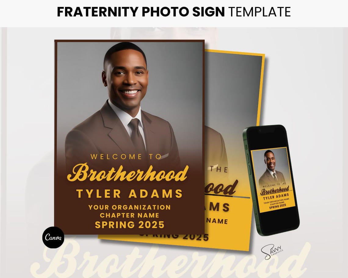 Fraternity Photo Sign Template: DIY Editable New Member Iota Phi Theta ...
