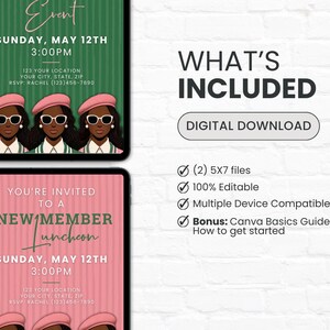 Editable Sorority Invitation Template, Canva Event Flyer, Digital ...