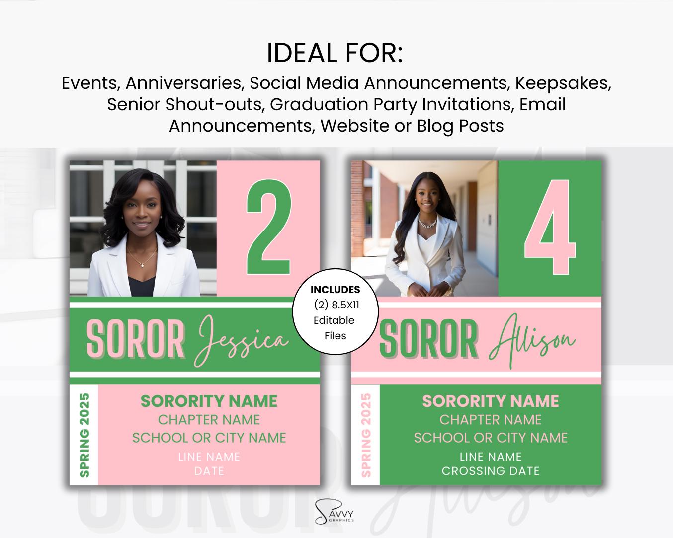 Sorority Photo Sign Template Canva, DIY, Digital Download, Editable ...