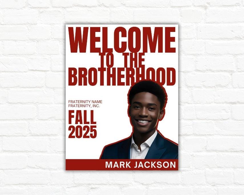 Fraternity Photo Sign Template, Fall 25, Canva Digital Download ...