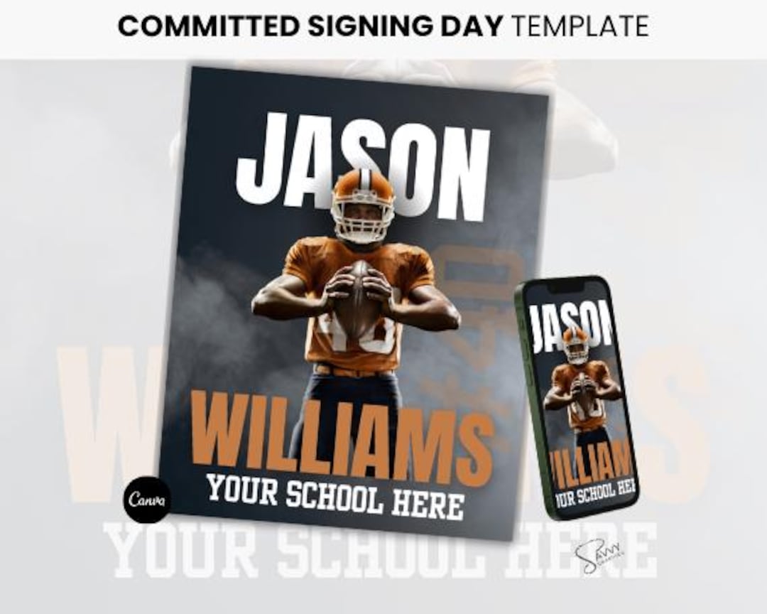 DIY Sports Commit Template, Signing Day Graphic, Social Media Flyer ...
