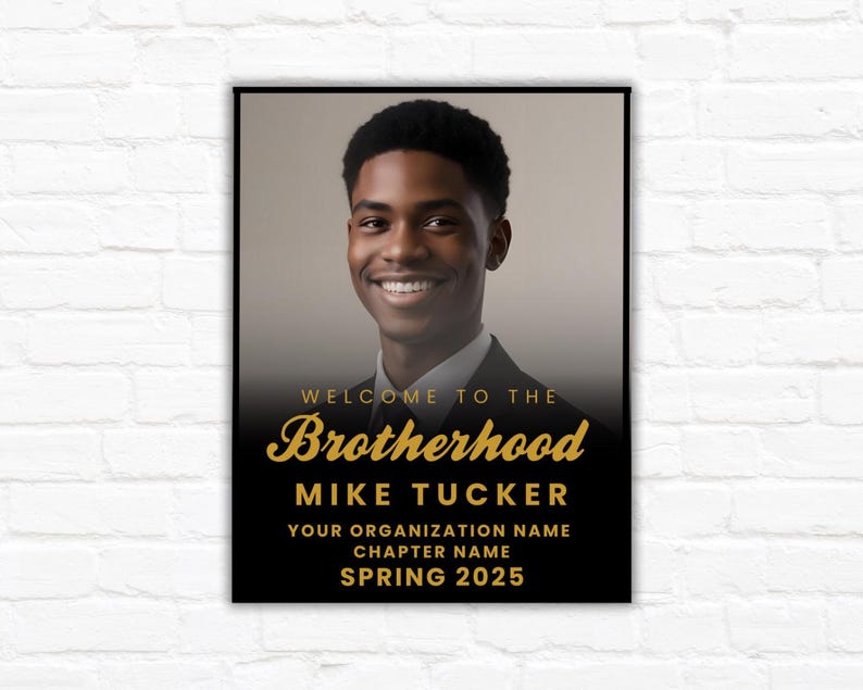 Fraternity Photo Sign Template Canva, DIY, Digital Download, Editable ...