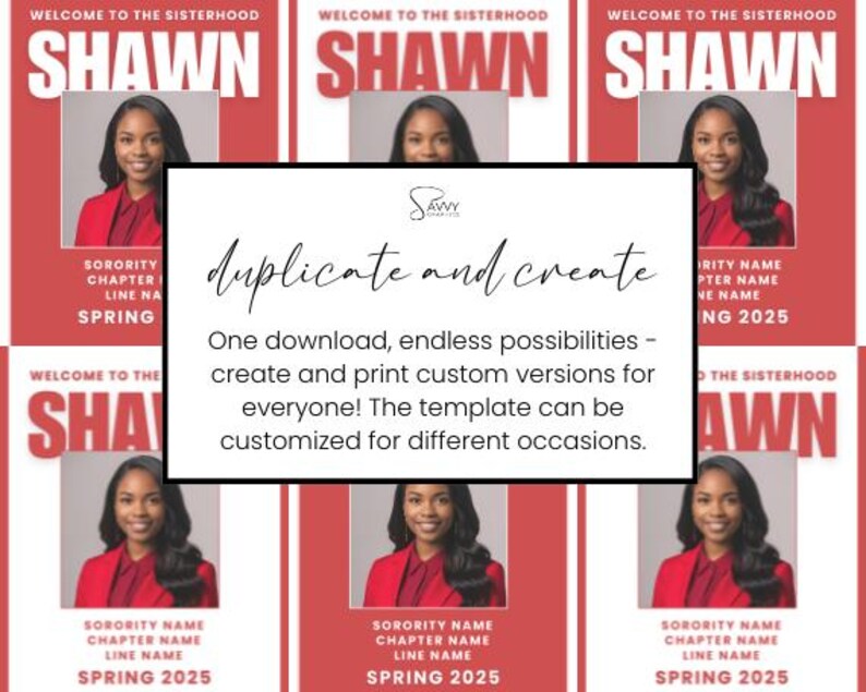 Sorority Photo Sign Template Canva, DIY, Digital Download, Editable ...