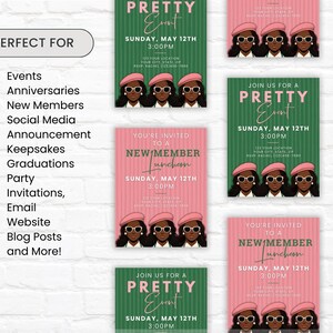 Editable Sorority Invitation Template, Canva Event Flyer, Digital ...