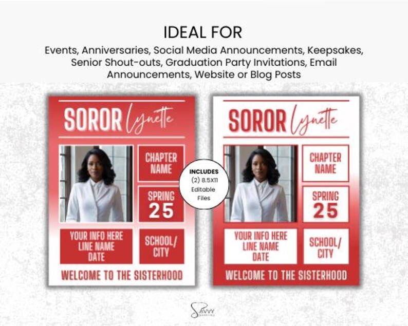 Sorority Photo Sign Template Canva, DIY, Digital Download, Editable ...