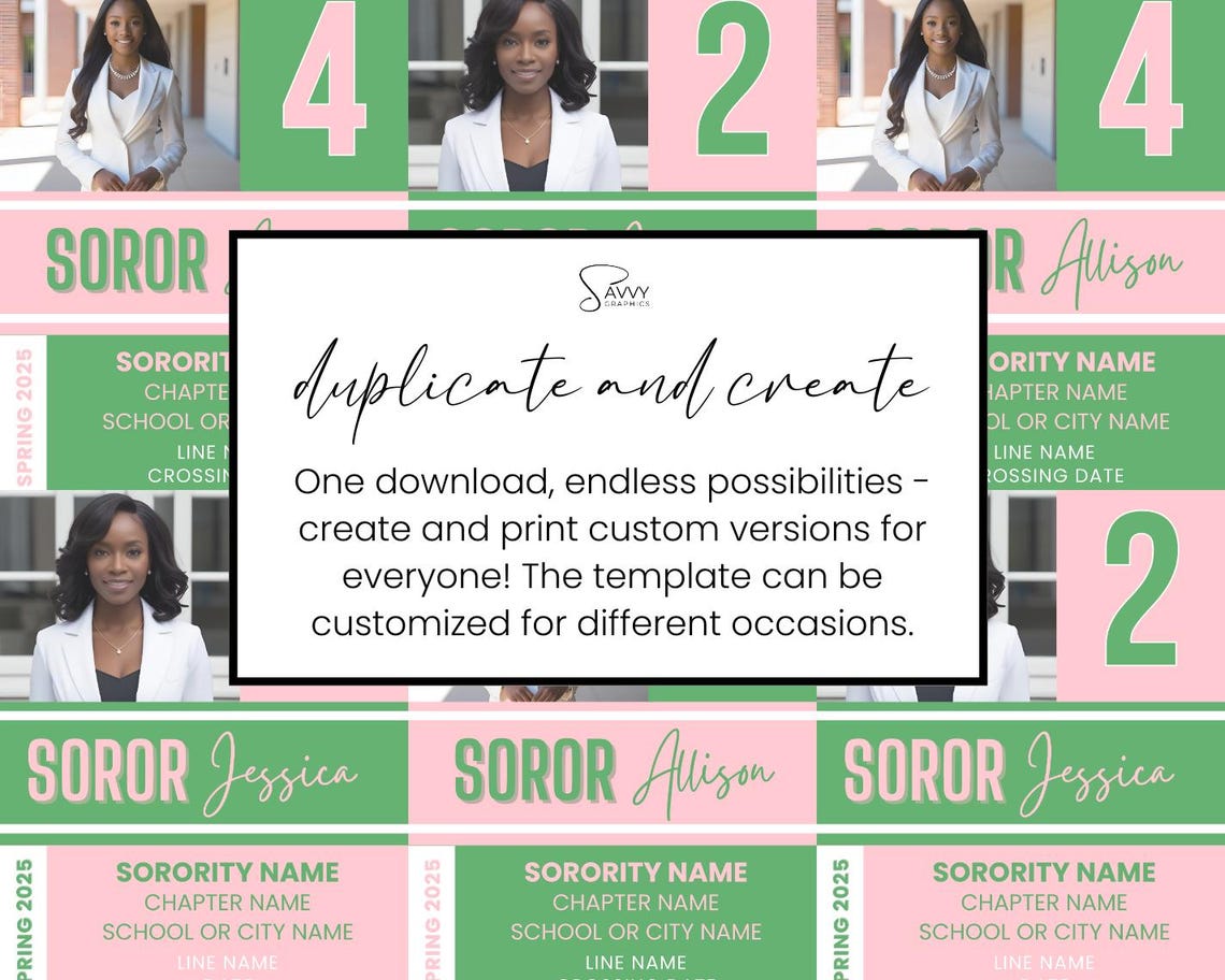 Sorority Photo Sign Template Canva, DIY, Digital Download, Editable ...