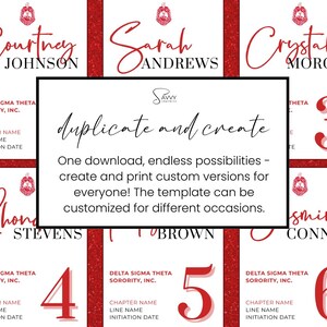 Sorority Line Number Sign Template: DIY Editable New Member Gift DST ...