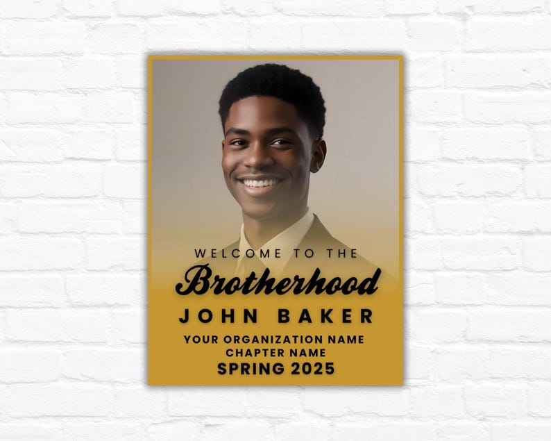 Fraternity Photo Sign Template Canva, DIY, Digital Download, Editable ...