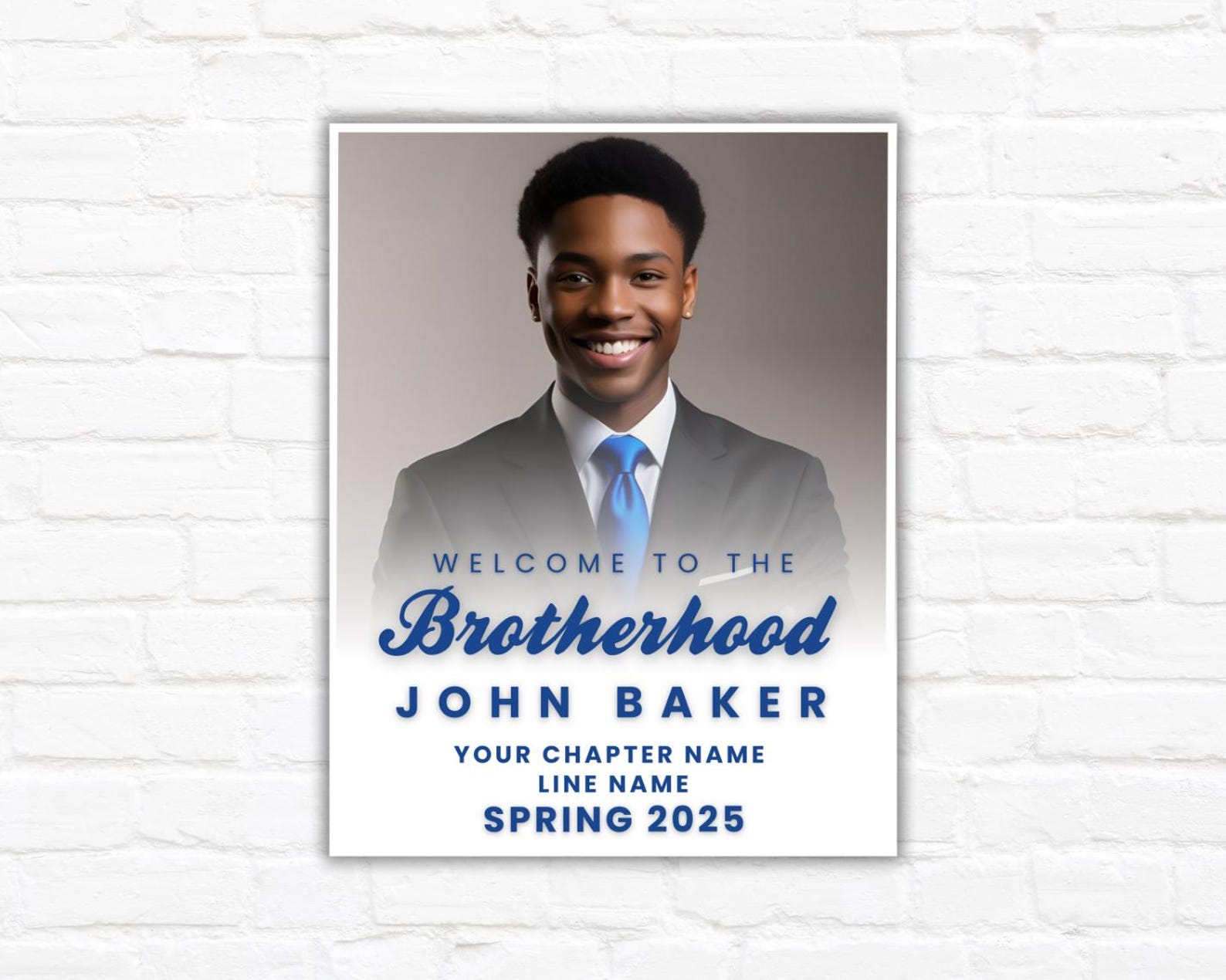 Fraternity Photo Sign, Canva Digital Download, DIY Editable Print, New ...
