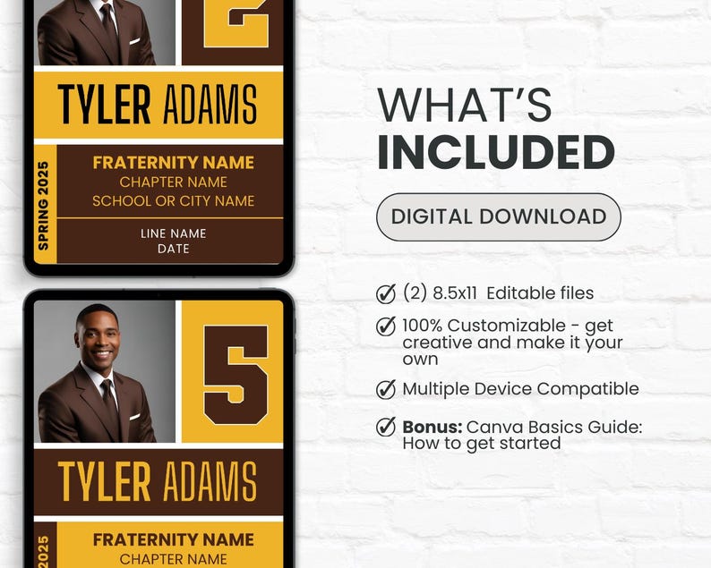Fraternity Photo Sign Template Canva, DIY, Digital Download, Editable ...